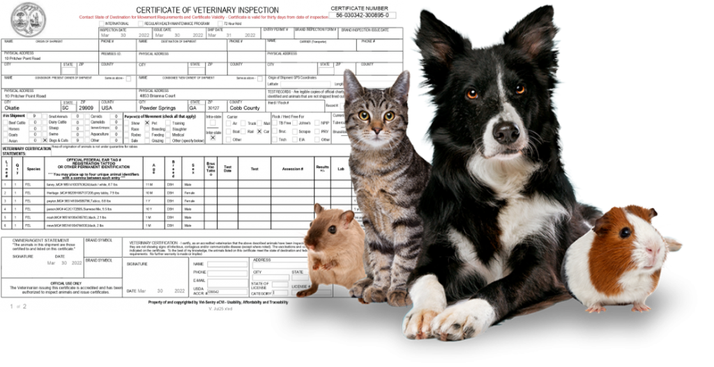 Certificate Of Veterinary Inspection | Animal Inspection & Health ...